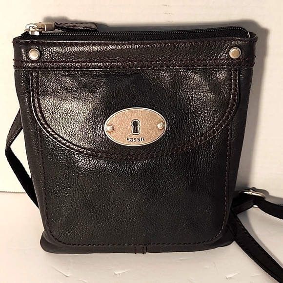 Fossil | Bags | Fossil Small Black Leather Crossbody Bag | Poshmark